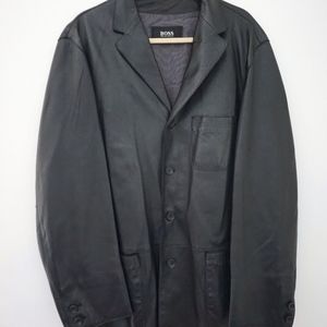 Hugo Boss | Jackets & Coats | Hugo Boss Mens Black Soft Leather Jacket ...